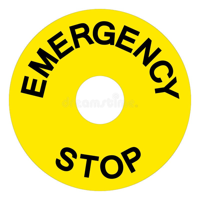 Emergency Stop Push Button Symbol Sign, Vector Illustration, Isolate on ...