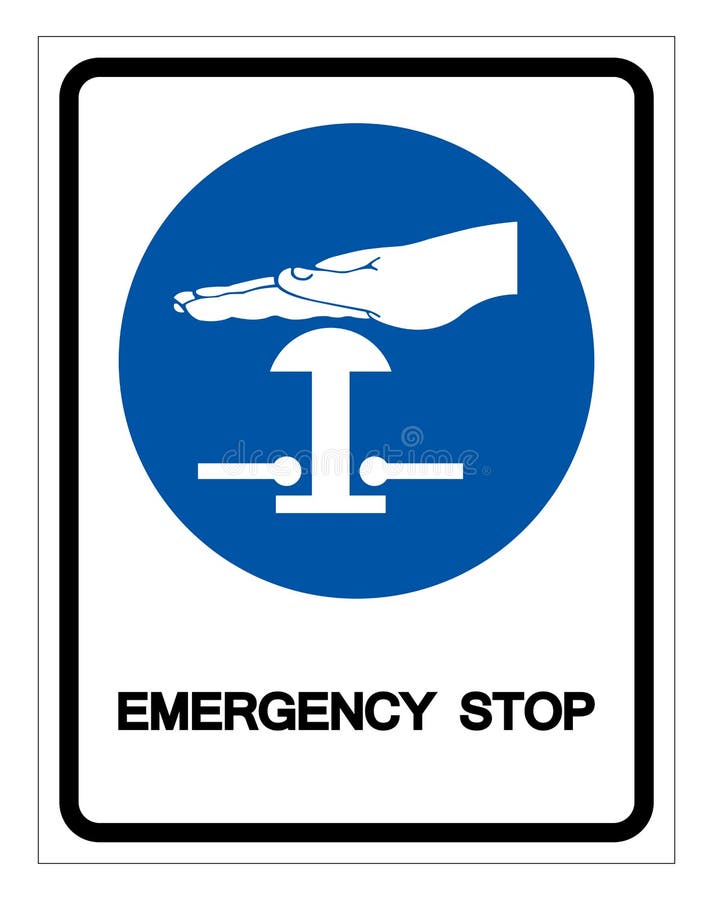 Emergency Stop Symbol Sign,Vector Illustration, Isolated On White ...