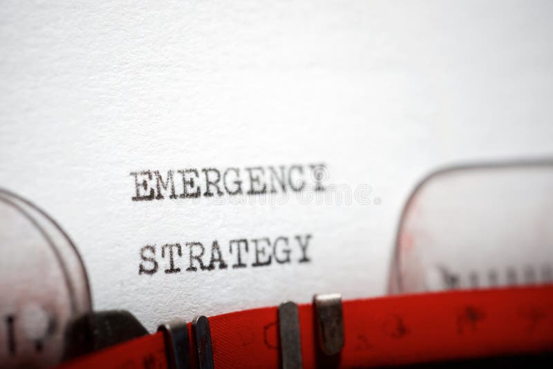 Emergency strategy text stock image. Image of retro - 293836705