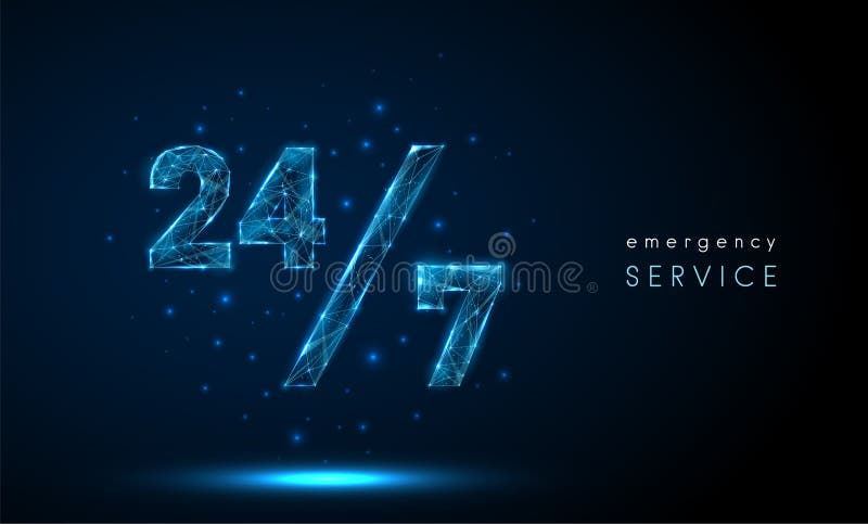 Emergency Support Symbol. Technical Service Sign. Low Poly Style Design ...