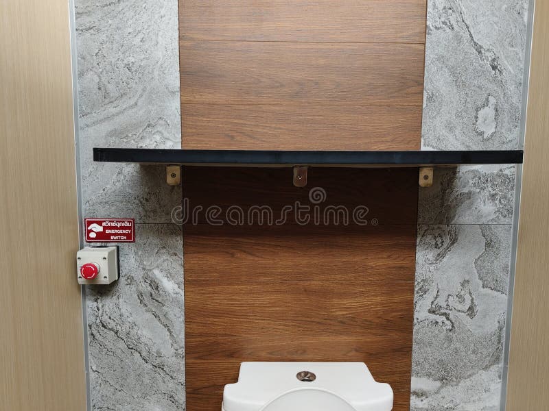 Emergency Switch on Toilet Wall. Stock Photo - Image of design ...