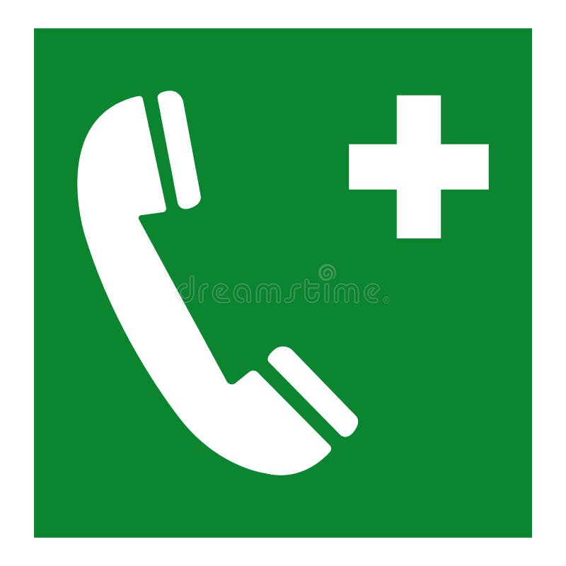 Emergency Telephone Symbol Sign, Vector Illustration, Isolated on White ...