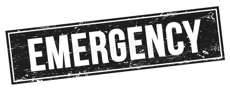EMERGENCY Text on Black Grungy Rectangle Stamp Stock Illustration ...