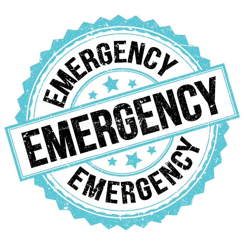 EMERGENCY Text on Blue-black Round Stamp Sign Stock Illustration ...