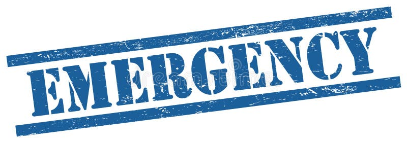 EMERGENCY Text on Blue Grungy Rectangle Stamp Stock Illustration ...