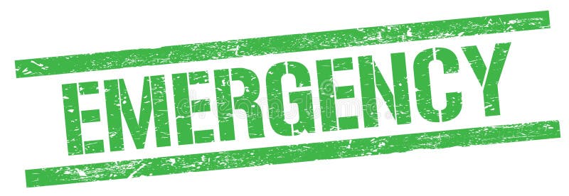 EMERGENCY Text on Green Grungy Rectangle Stamp Stock Illustration ...