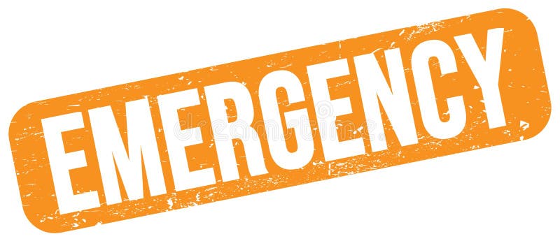 EMERGENCY Text on Orange Grungy Stamp Sign Stock Illustration ...