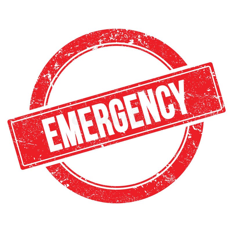 EMERGENCY Text on Red Green Ribbon Stamp Stock Illustration ...