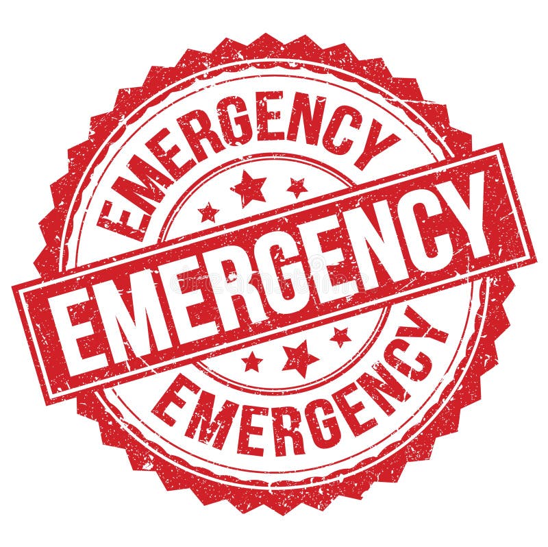 EMERGENCY Text on Red Round Stamp Sign Stock Illustration ...