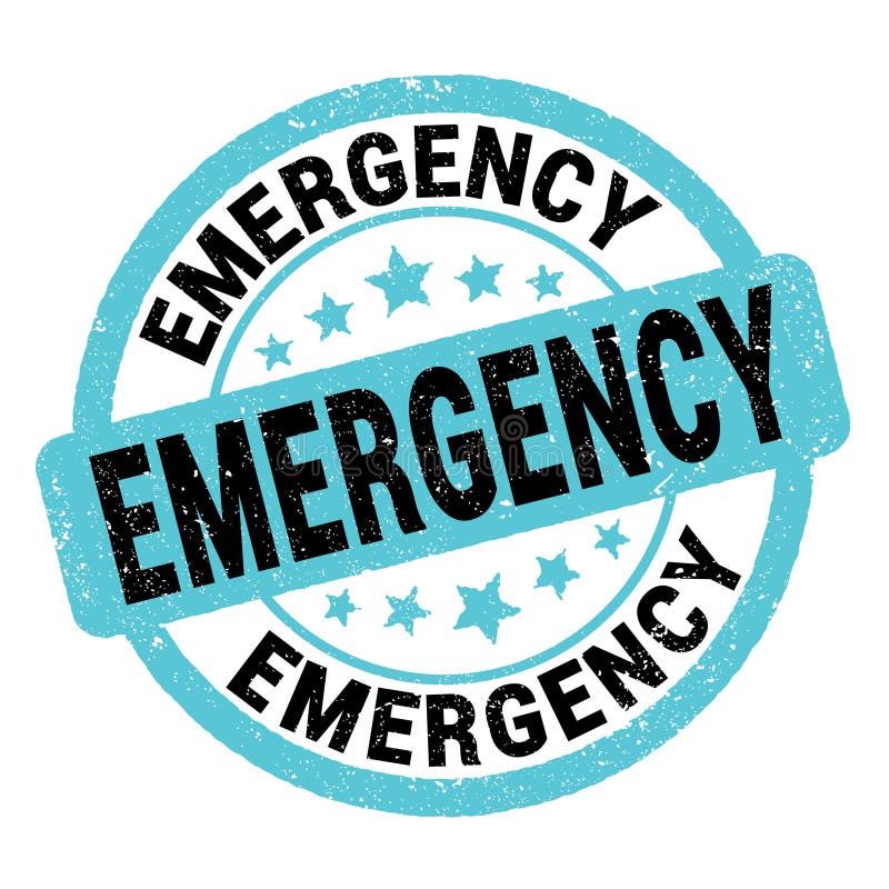 EMERGENCY Text Written on Blue-black Round Stamp Sign Stock ...