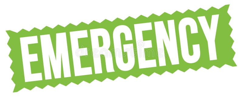EMERGENCY Text Written on Green Stamp Sign Stock Illustration ...
