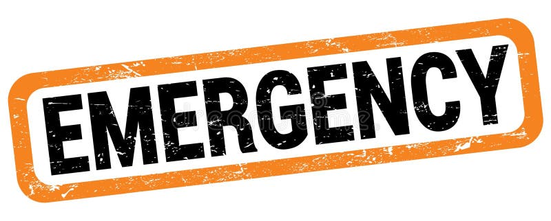 EMERGENCY Text Written on Orange-black Rectangle Stamp Stock ...