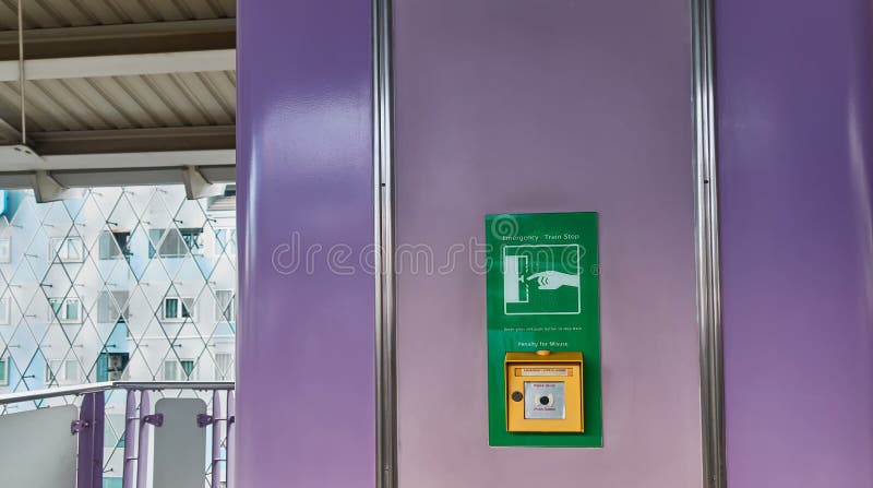 Emergency Train Stop Button in Emergency Case Stock Image - Image of ...