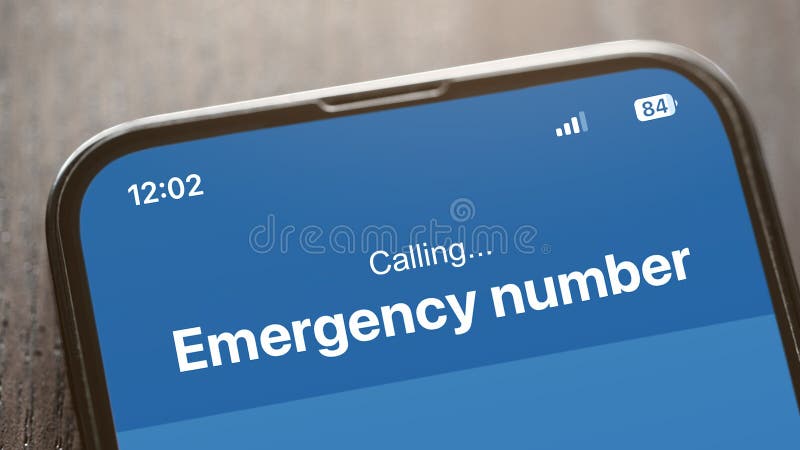 Emergency and Urgency, Dialing on Smartphone Screen. Stock Image ...