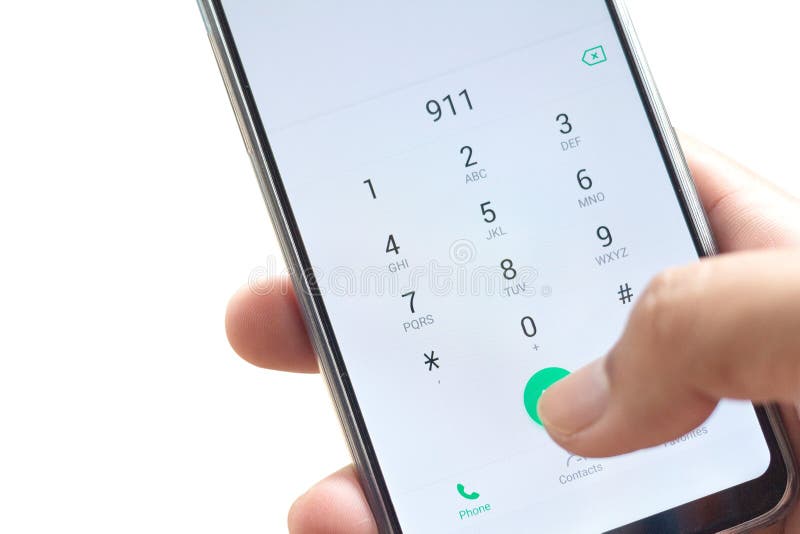 Dialing 911 on Smartphone Screen Isolated Stock Image - Image of ...