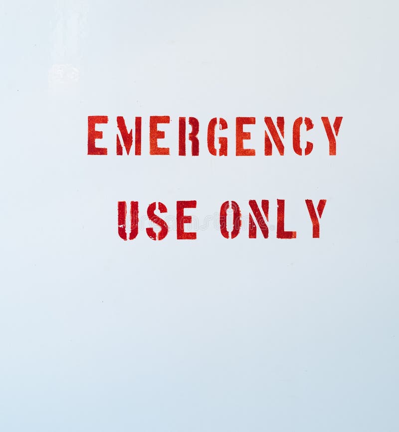 Emergency use only stock photo. Image of warning, security - 100399498