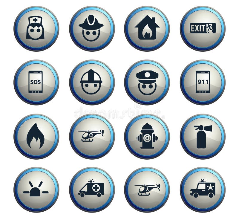 Emergency icon set stock vector. Illustration of nurse - 128218159
