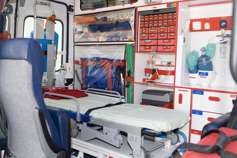 Emergency Vehicle or Ambulance with Equipment Stock Image - Image of ...
