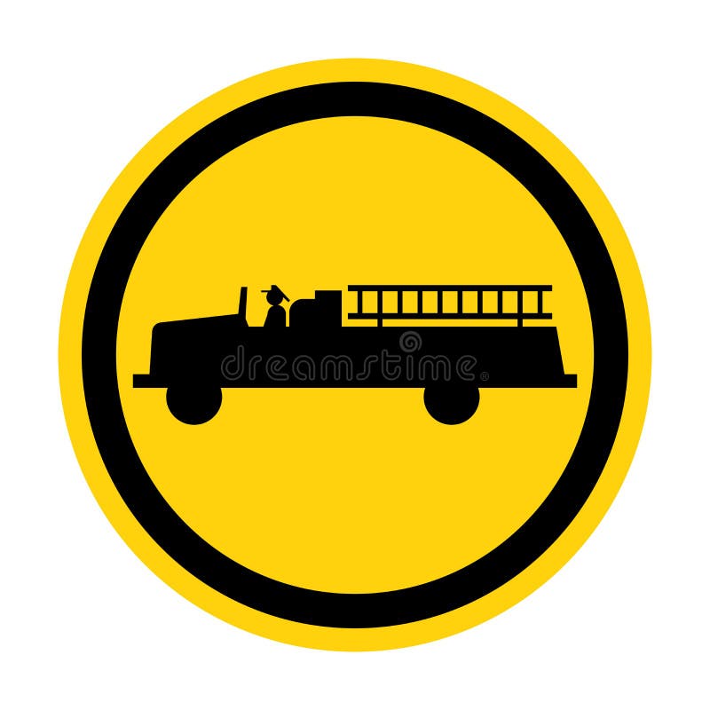 Emergency Vehicle Crossing Sign on White Background Stock Vector ...