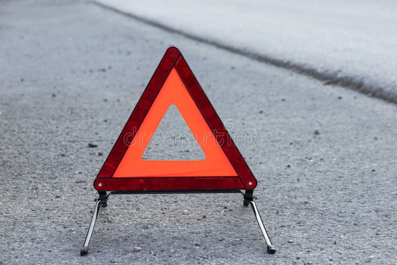 Emergency Vehicle Stop Sign, Standing on a Paved Road Stock Photo ...