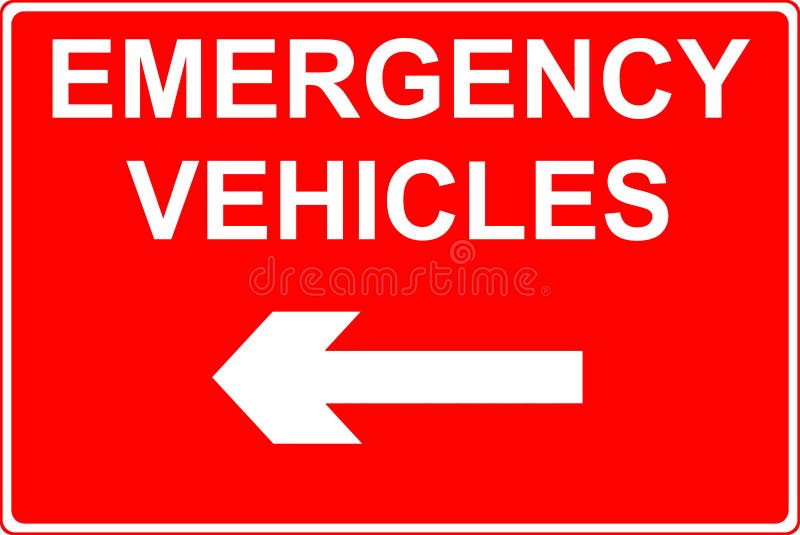 Emergency vehicles sign stock vector. Illustration of junction - 38358793