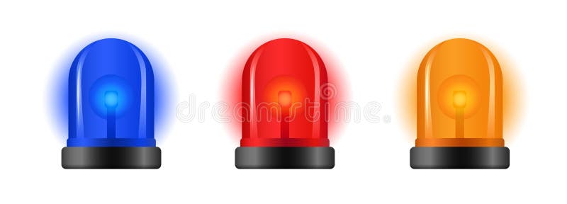 Emergency Warning 3d Siren. Police Light Flasher Stock Vector ...