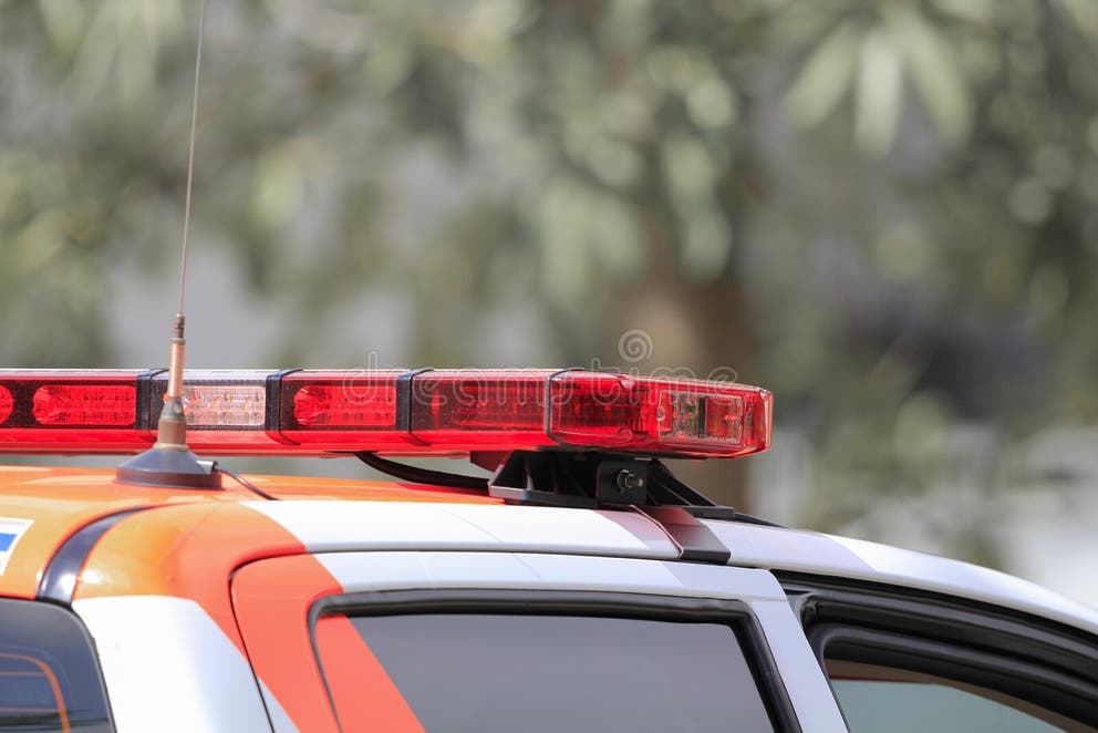 Emergency Warning Lights on Rescue Car Stock Image - Image of rescue ...