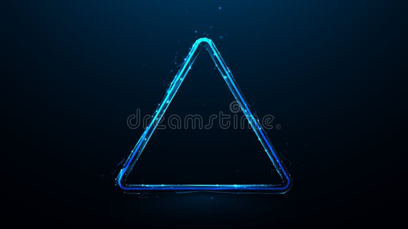 Emergency Warning Triangle Sign. Glowing Low Poly, Wireframe, Linear ...
