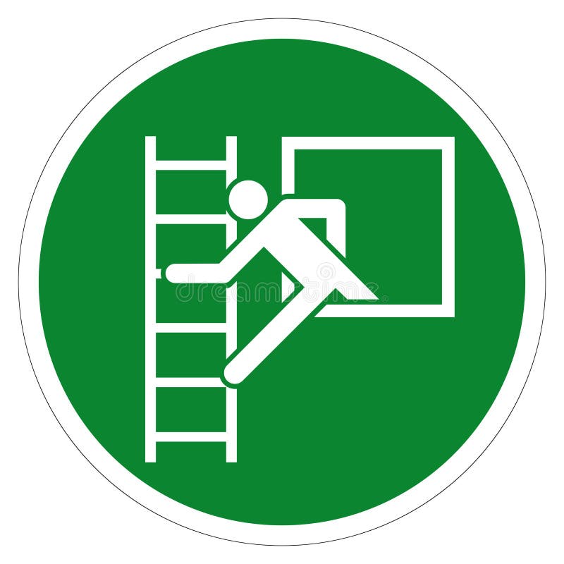 Emergency Window with Escape Ladder Symbol Sign, Vector Illustration ...