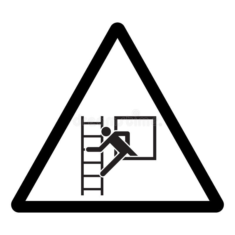 Emergency Window with Escape Ladder Symbol Sign, Vector Illustration ...