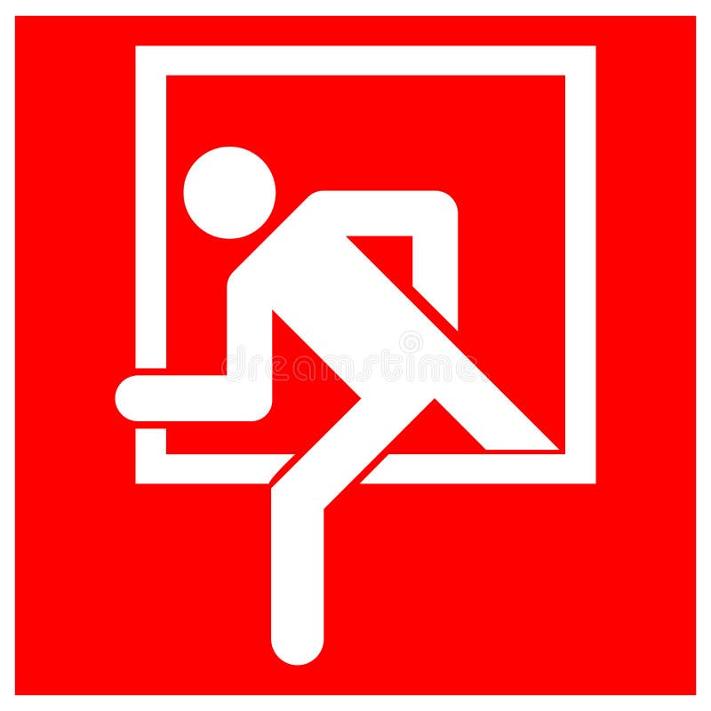 Emergency Window with Escape Ladder Symbol Sign, Vector Illustration ...