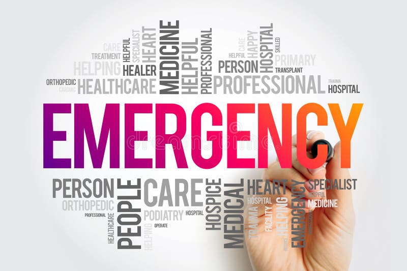 Emergency Word Cloud Collage, Healthcare Concept Background Stock Image ...