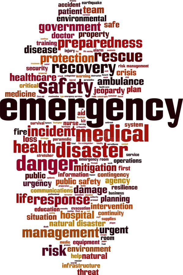 Emergency word cloud stock vector. Illustration of intervention - 155379051