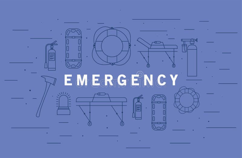 Emergency Word in Front of Icon Set Vector Design Stock Vector ...