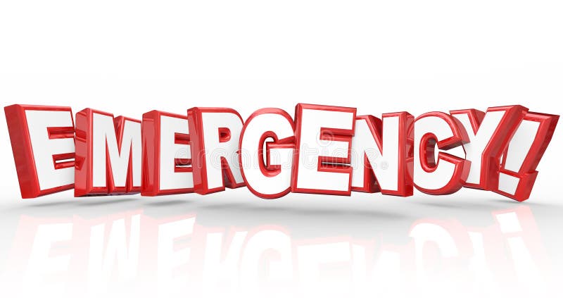 Emergency Word in Red 3d Letters Stock Illustration - Illustration of ...