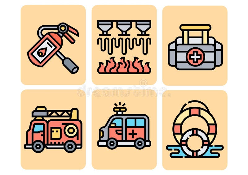 Emergency Workers Flashcards - 8 Stock Illustration - Illustration of ...