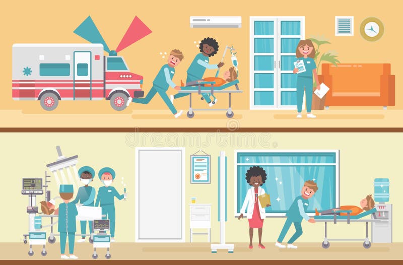 Emergency Room. Medical Vector Concept. Healthcare and Treatment ...