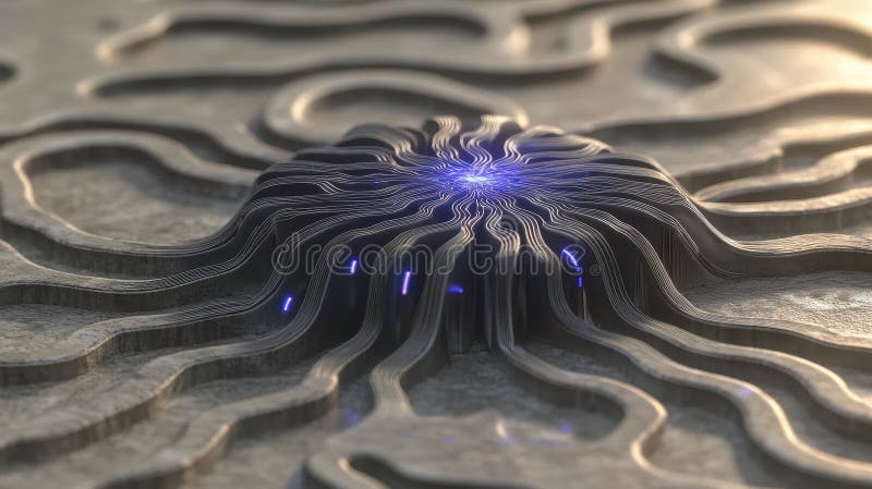Emergent Pathways Glowing Core and Complex Network in Abstract ...