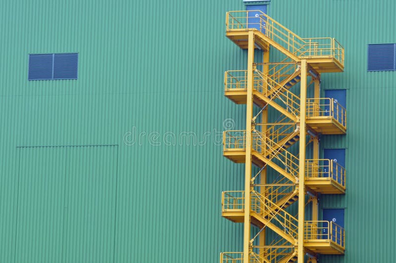 Stairs in Industrial Factory Stock Photo - Image of stairs, workplace ...