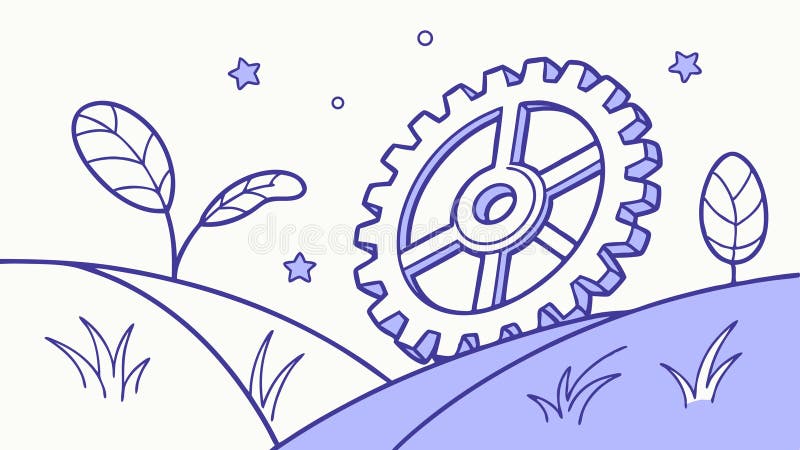 Emerging Gear from Sprouting Plants, Growth and Innovation, Vector ...