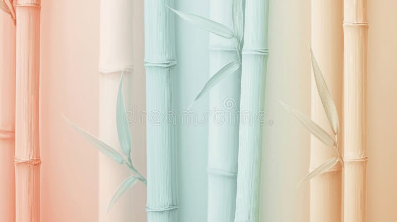 Emerging Green Bamboo Shoots Against a Pastel Gradient Backdrop Evoke ...