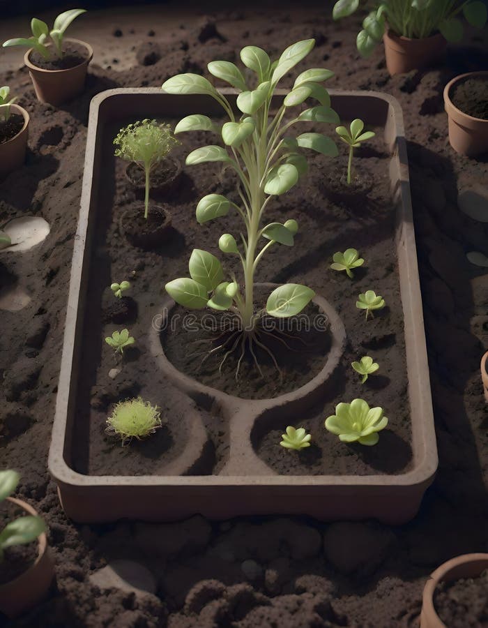 Emerging Green Sprouts from Soil, the Initial Stage of Plant Growth ...