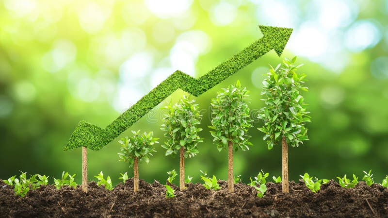 Emerging Growth Bar Chart stock illustration. Illustration of shoots ...