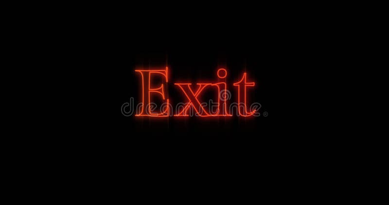 Emerging Orange Exit Neon Billboard Stock Illustration - Illustration ...