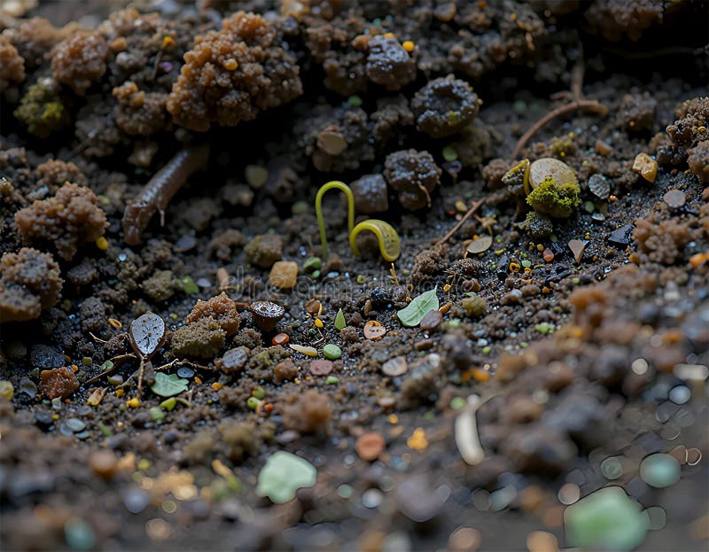 Emerging Seedlings in Moist Soil Environment Stock Illustration ...