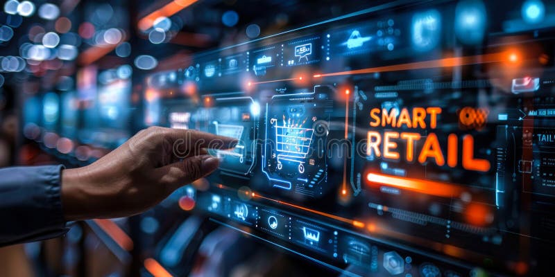 Emerging Smart Retail Technology Concept with Futuristic Digital ...