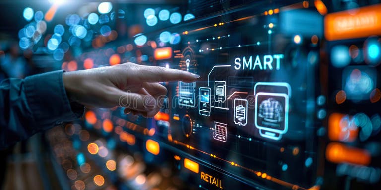 Emerging Smart Retail Technology Concept with Futuristic Digital ...