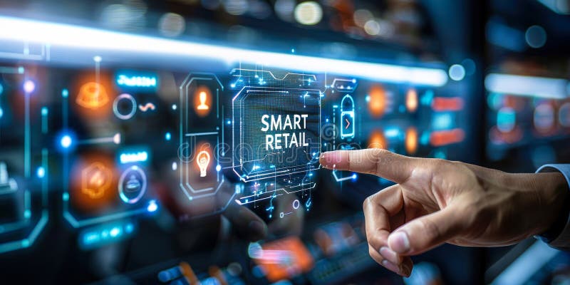 Emerging Smart Retail Technology Concept with Futuristic Digital Interface for Personalized ...