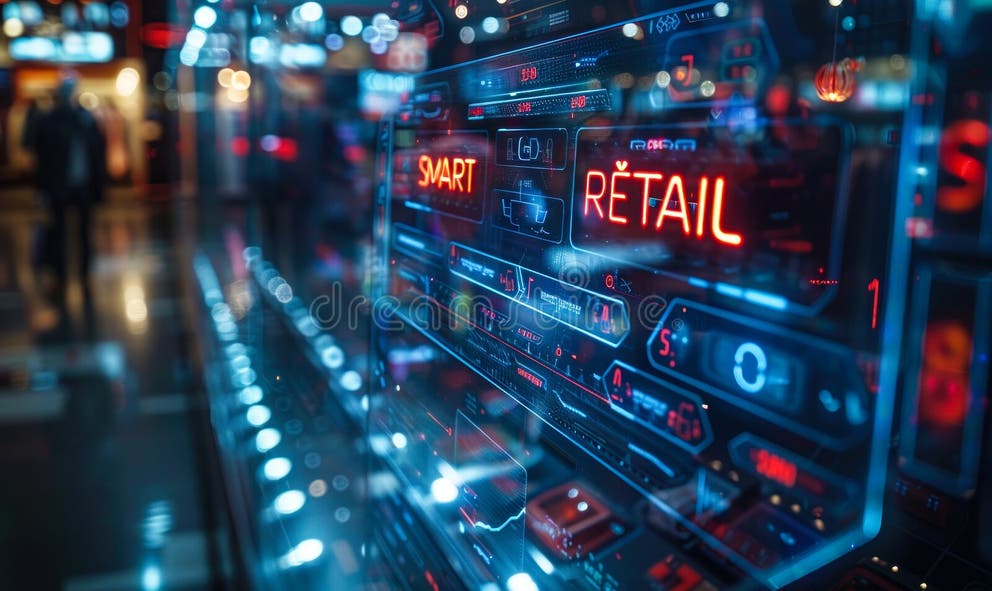 Emerging Smart Retail Technology Concept with Futuristic Digital ...