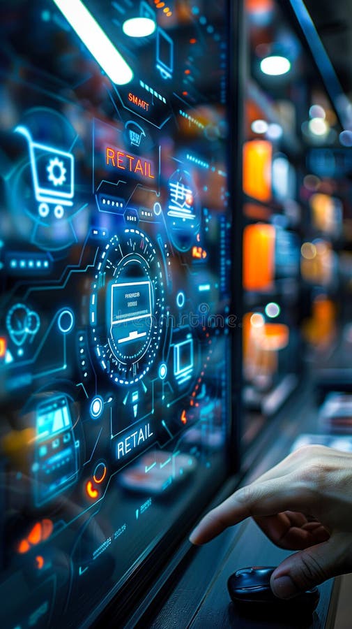 Emerging Smart Retail Technology Concept with Futuristic Digital ...